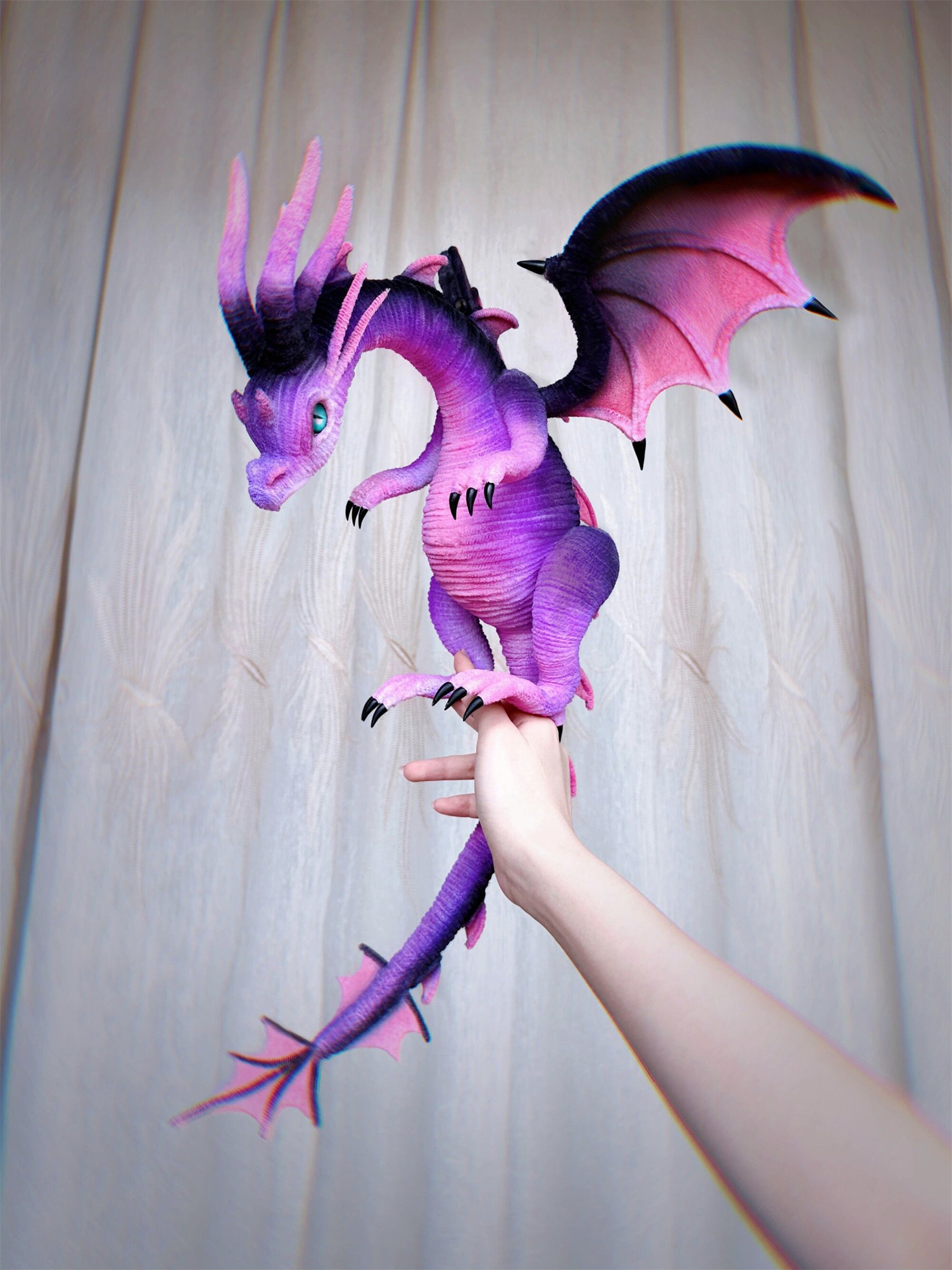 Pink Dragons Art Doll Furry Custom Angel Plush Dragon Toy Personalized ...