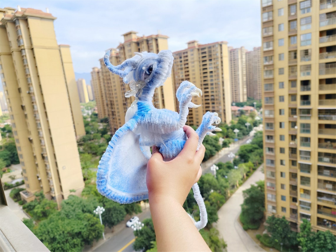 Blue Fluffy Dragon Dolls,custom Plush Dragons,personalized Realistic ...
