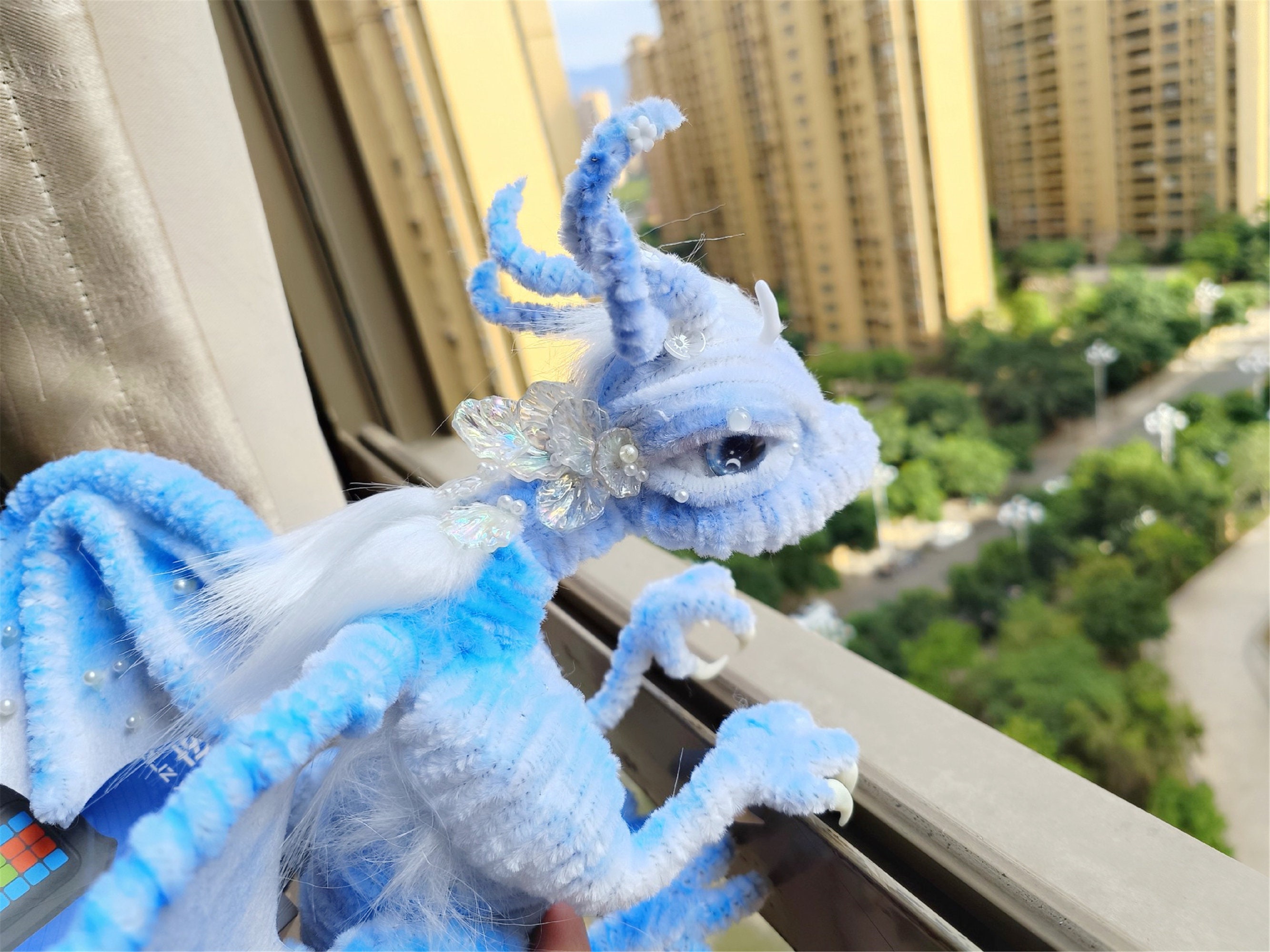 Blue Fluffy Dragon Dolls,custom Plush Dragons,personalized Realistic ...