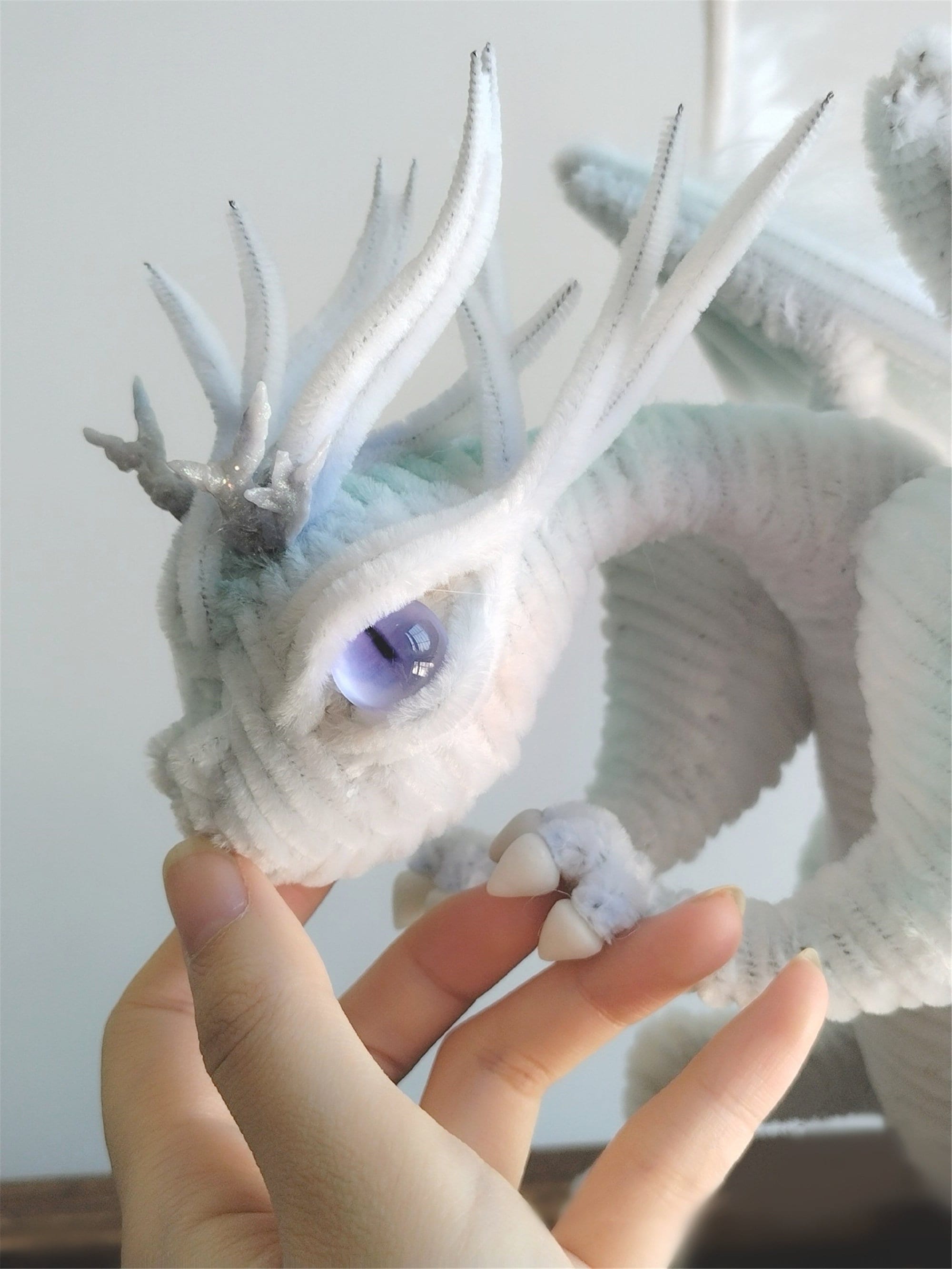Fairy Dragonswhite Fluffy Dragon Dollcustom Plush - Etsy
