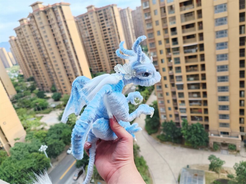 Blue Fluffy Dragon Dolls,custom Plush Dragons,personalized Realistic ...