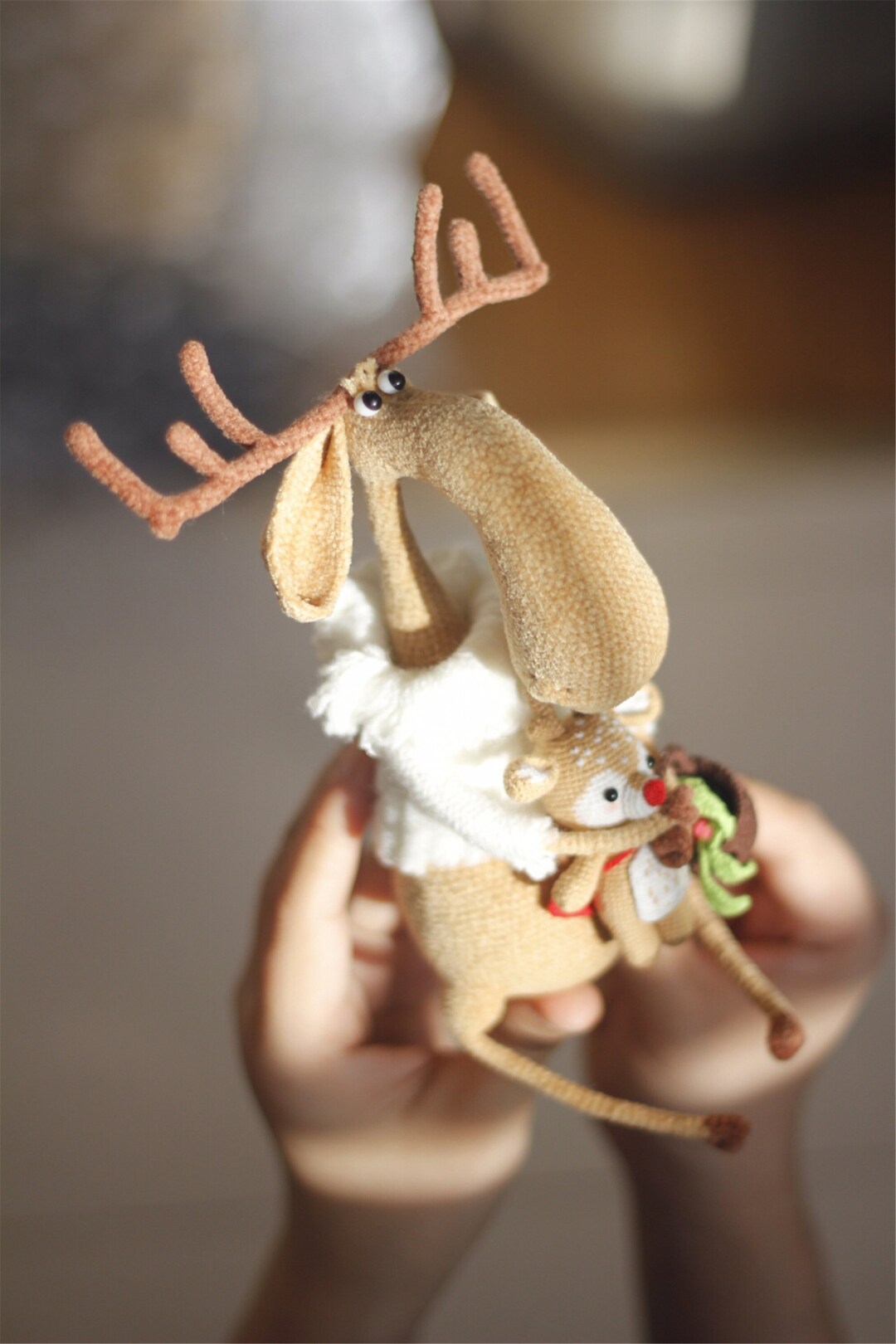 Crochet Elk Doll,kawaii Cat Plushie Doll,fawn Dolls for Children's Toys ...