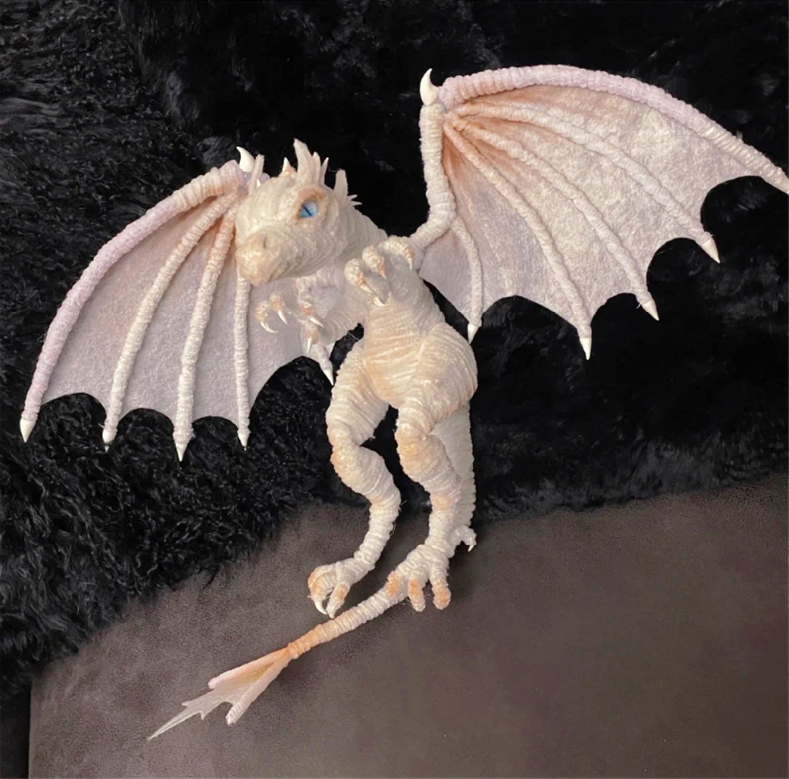 Flesh-pink Dragon Doll Furry Petcustom Plush Dragon - Etsy