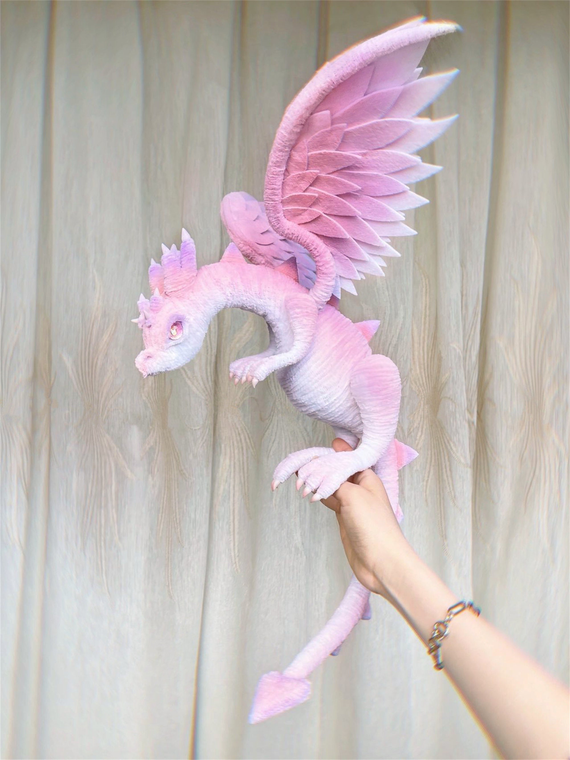 Pink Dragons Art Doll Furry Custom Angel Plush Dragon Toy Personalized ...
