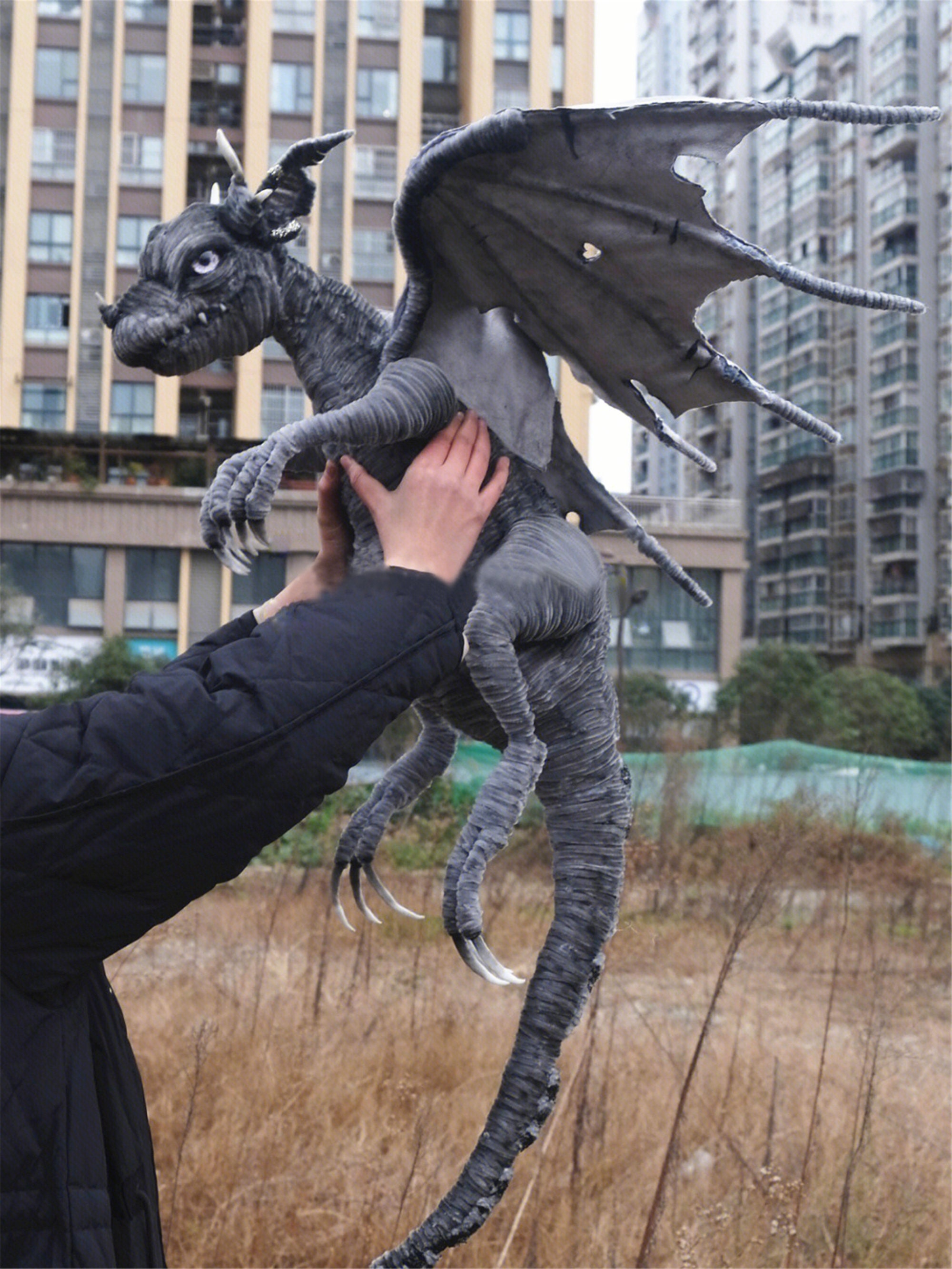 Grey Evil Dragon Doll,custom Plush Dragon Toy,personalized Realistic ...