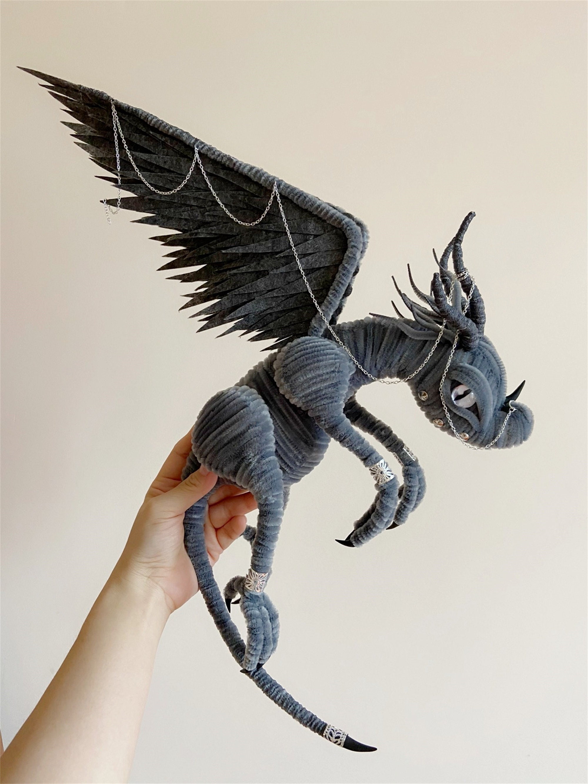 White Fairy Dragon Fluffy Dragon Dolls Custom Plush Dragon Personalized ...