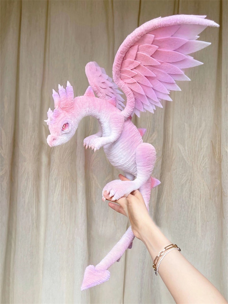 Pink Dragons Art Doll Furry Custom Angel Plush Dragon Toy Personalized ...