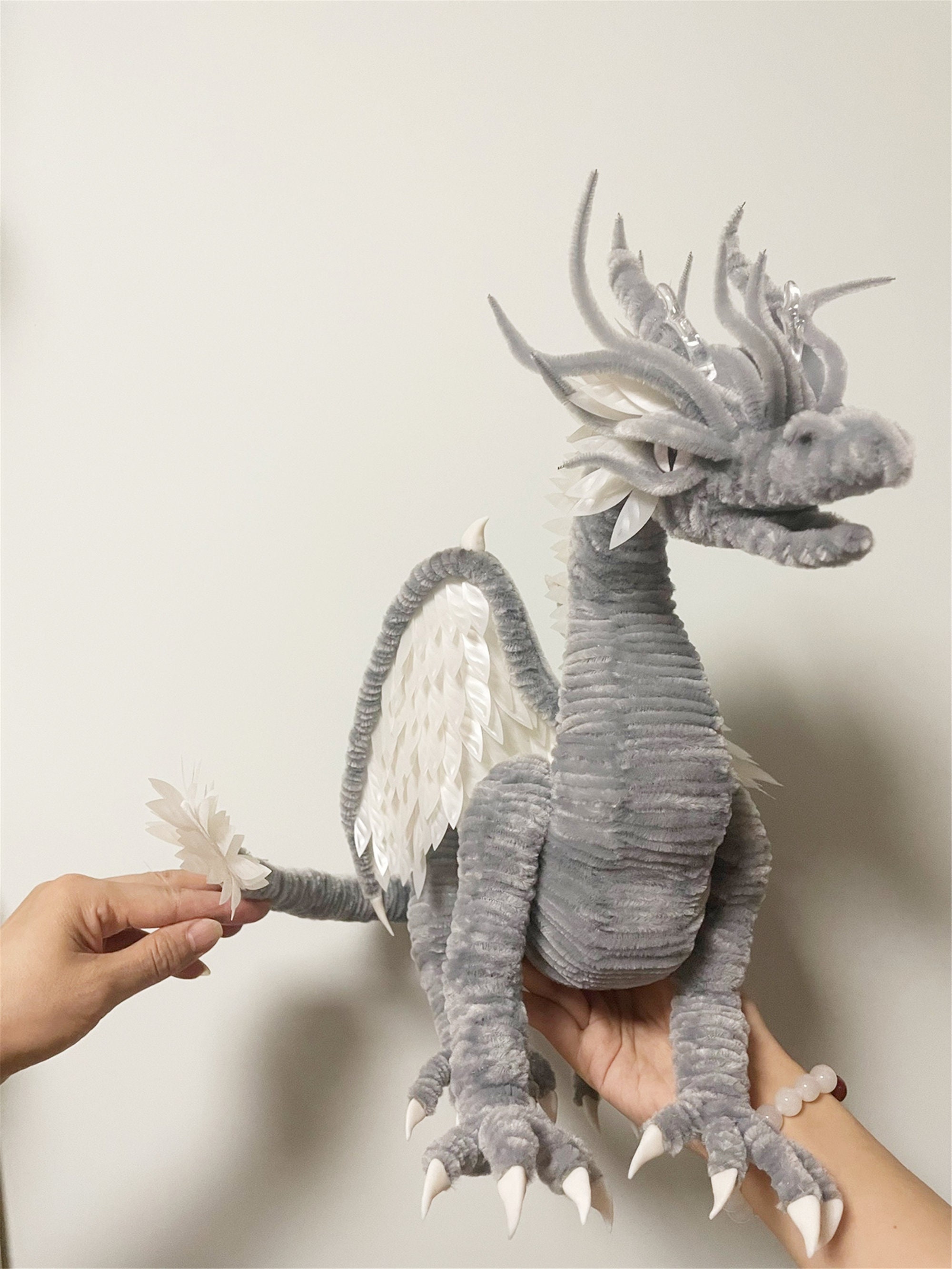 Gray Dragon Doll,custom Grey Plush Dragon Toy,personalized Realistic ...