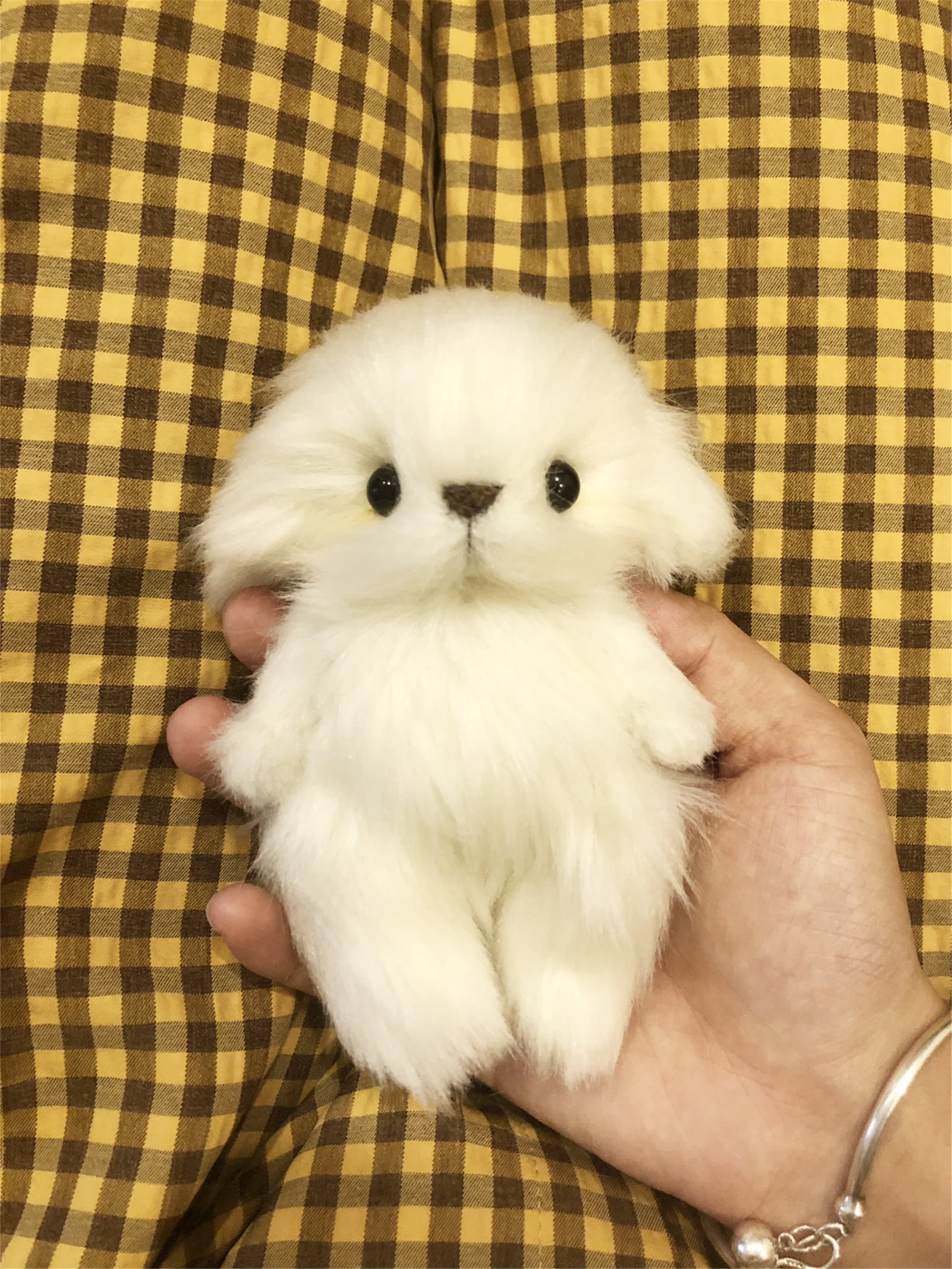 Felted Bunny,crochet Maltese Plush Doll,handmade Fantasy Creature Dogs ...