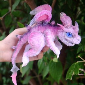 Pink Horn Art Dragon Dolls,custom Plush Dragon Doll,personalized Realistic Fantasy Creatures ...