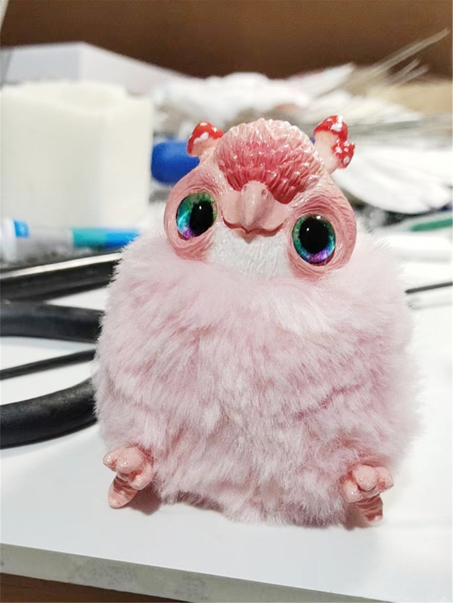 Owl Dolls,pink Animal Toy,handmade Bird of Minerva Fantasy Creature ...