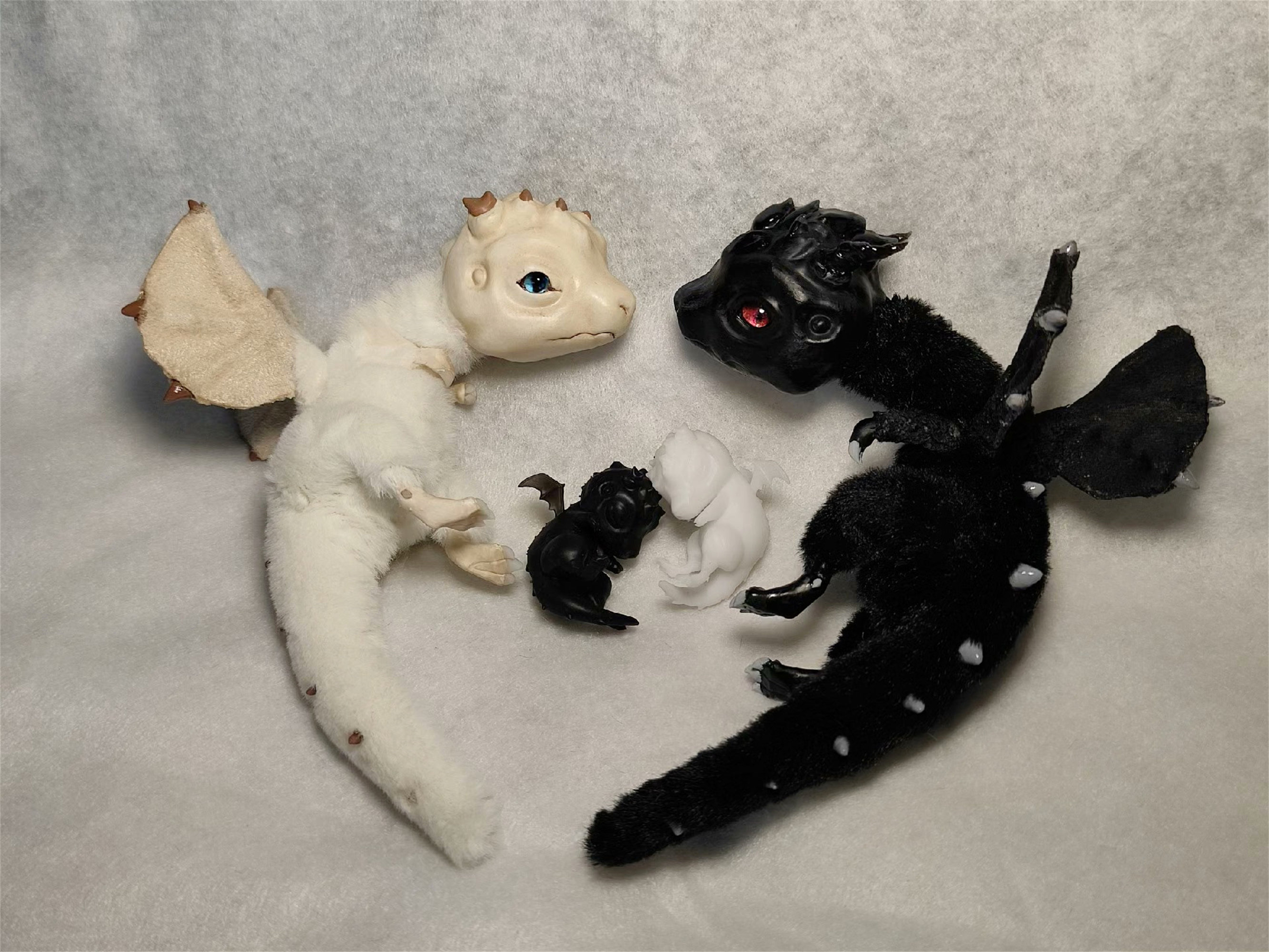 Dragon Dragon Plush Puppet Plush Dolls Baby Black Dragons Toys Fluffy ...