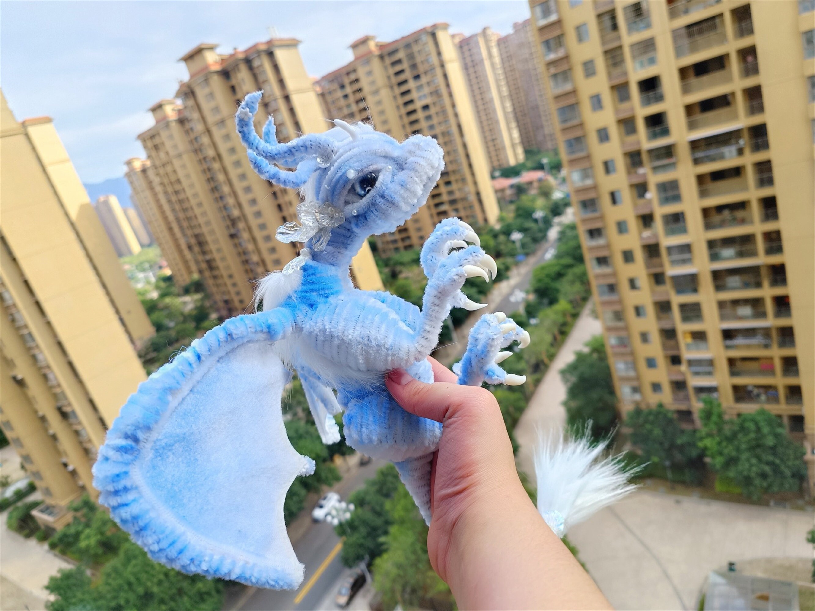Blue Fluffy Dragon Dolls,custom Plush Dragons,personalized Realistic ...