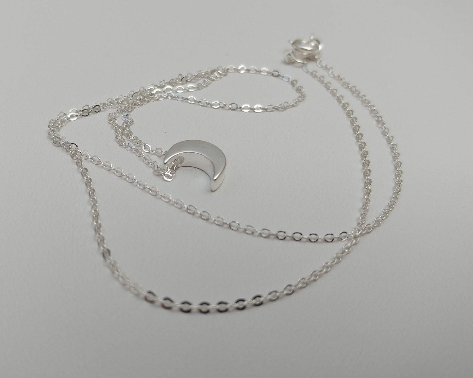 Floating Silver Moon Pendant | 925 Sterling Silver Jewelry | Delicate ...