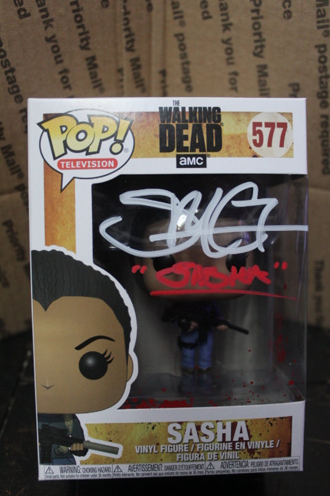 Signed Funko Pop #577 - the Walking Dead - Sasha - AMC - Sonequa Martin ...