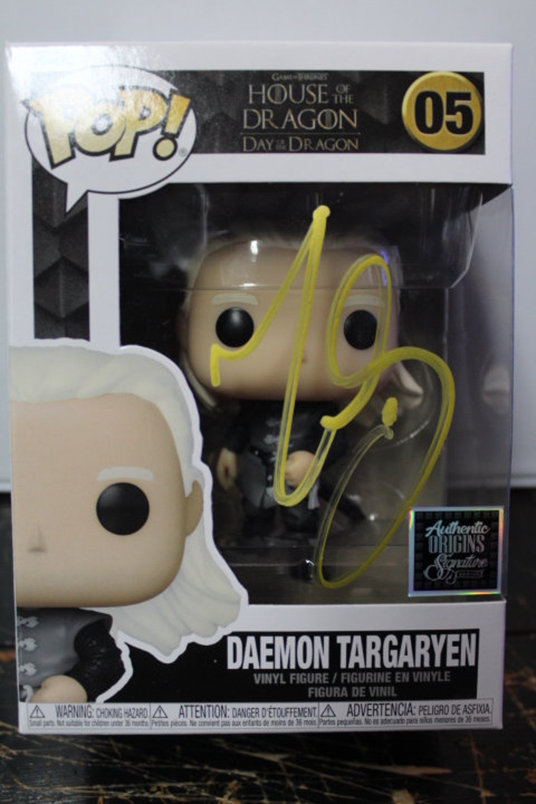 Signed Funko Pop 05 House of the Dragon Daemon Targaryen Matt Smith COA ...