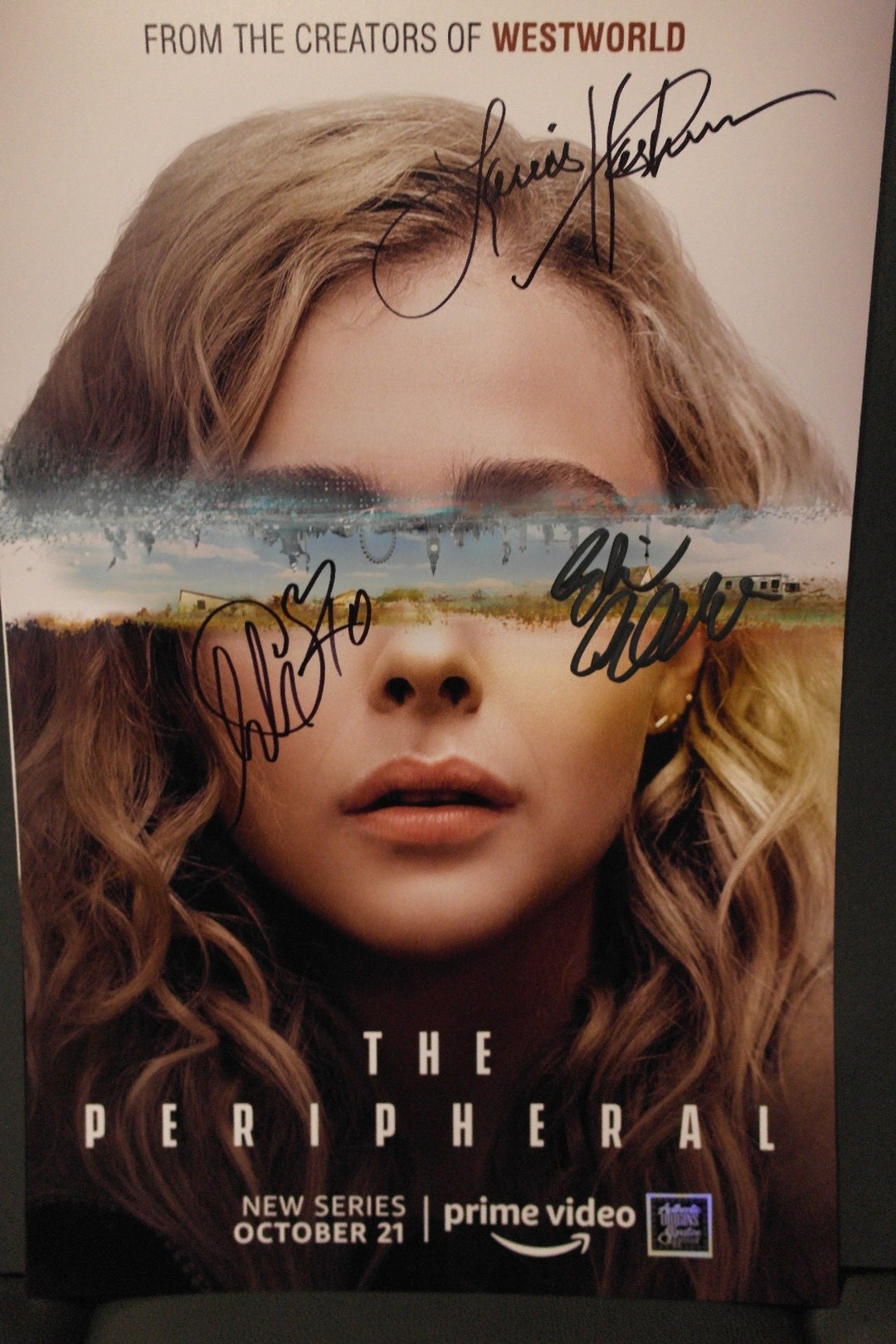 Cast Autographed Poster the Peripheral 2022 Tv Series Chloë Grace ...