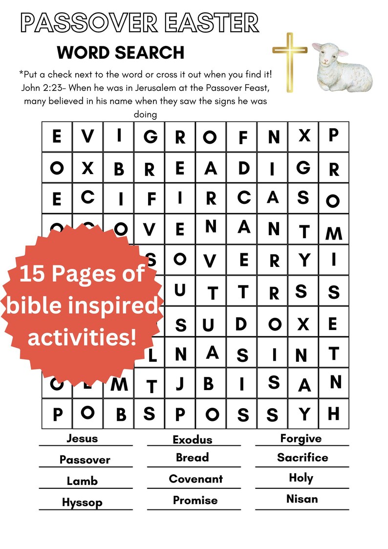 15 Biblical Games & Activities Bundle Bible Educational Passover Easter ...