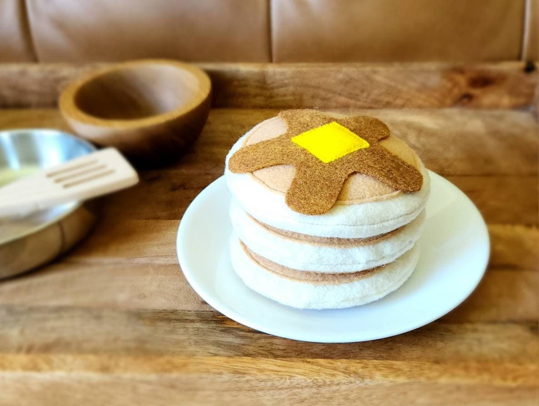 Pretend Breakfast Felt Food Set, Pretend Pancakes, Pretend Syrup With ...