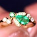 Bee Natural Emerald Teardrop Shape With White Diamond 18K - Etsy