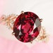 2.23ct Rubellite Oval Cut & White Diamond 18K Yellow Gold Handmade ...