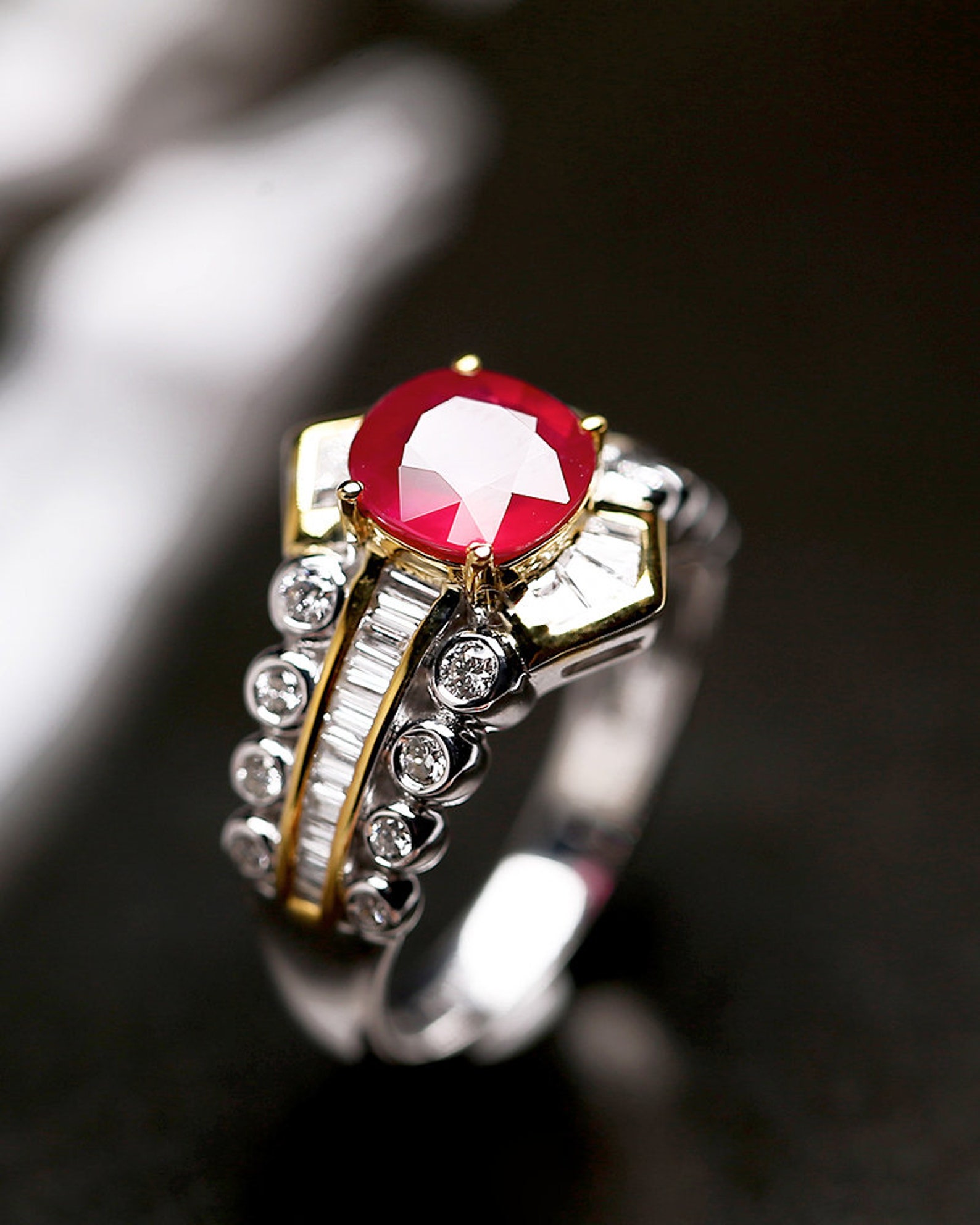 Natural Pigeon Blood Ruby Oval Cut 18K Solid White Gold - Etsy