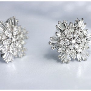 Sakura White Diamond Handmade 18K Solid White Gold Diamond - Etsy