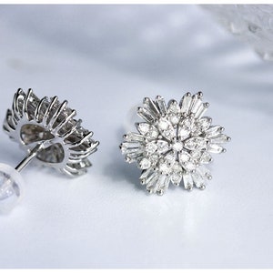 Sakura White Diamond Handmade 18K Solid White Gold Diamond - Etsy