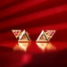 Natural Ruby Triangle 18K Solid White Gold Handmade Ruby Earring Fine ...