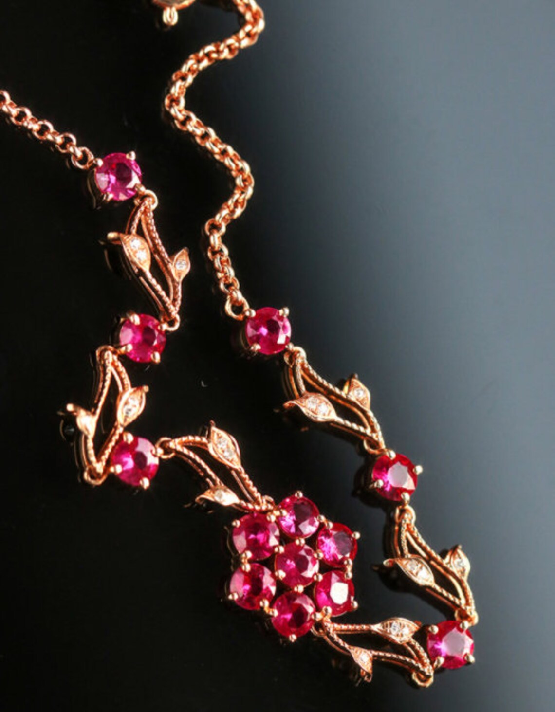 Flower Natural Colorful Ruby 18K Solid Yellow Gold Handmade - Etsy