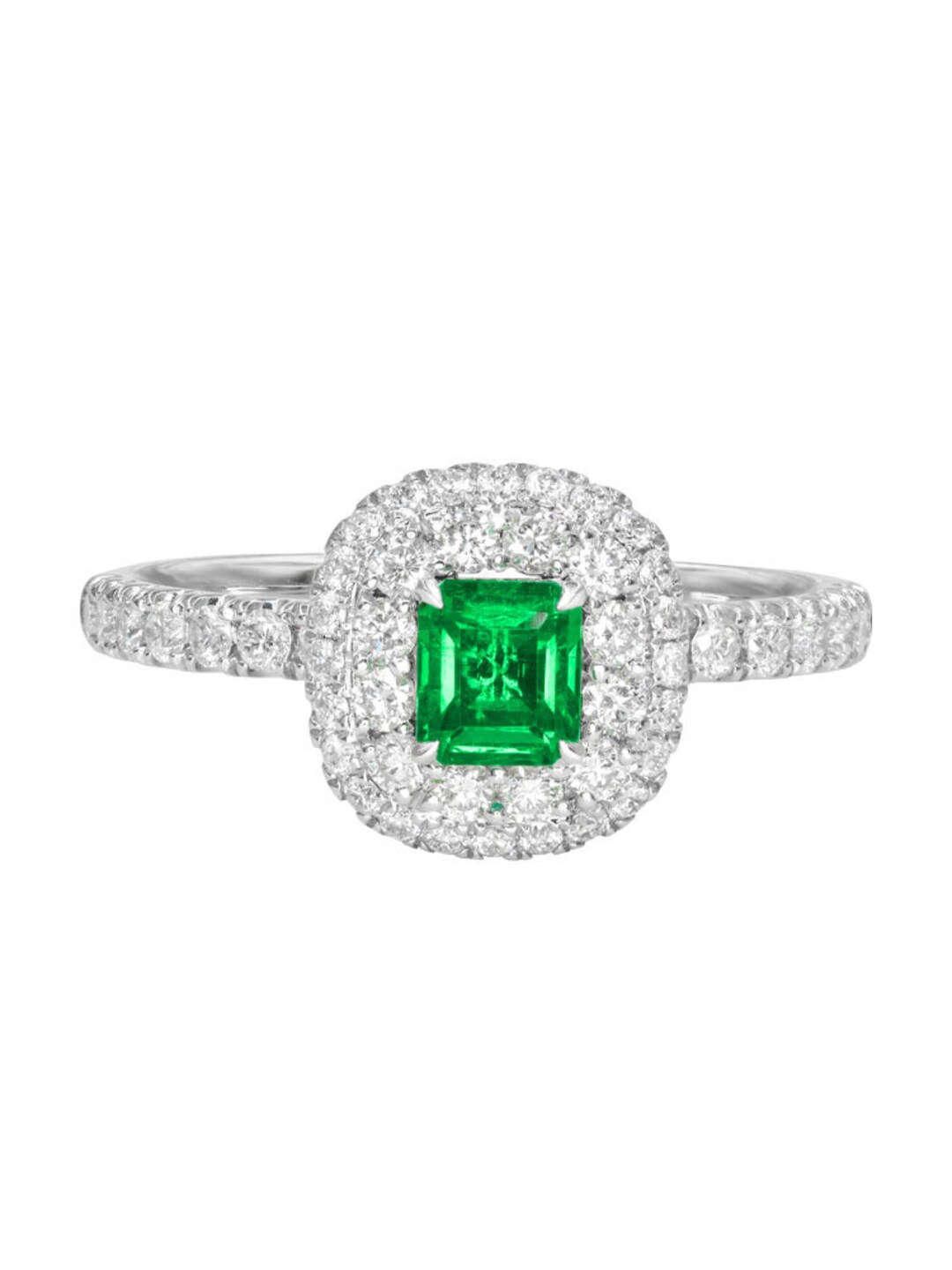 Classic Tsavorite Wedding Diamonds Ring Platinum 950 Ring Retro ...