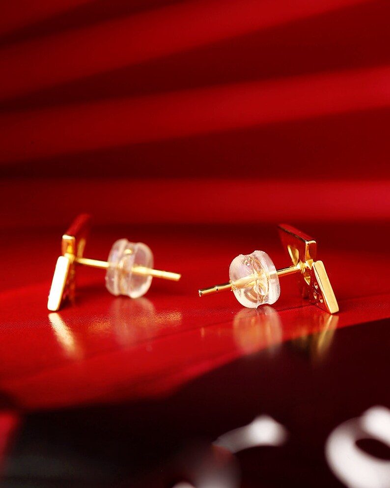 Natural Ruby Triangle 18K Solid White Gold Handmade Ruby - Etsy