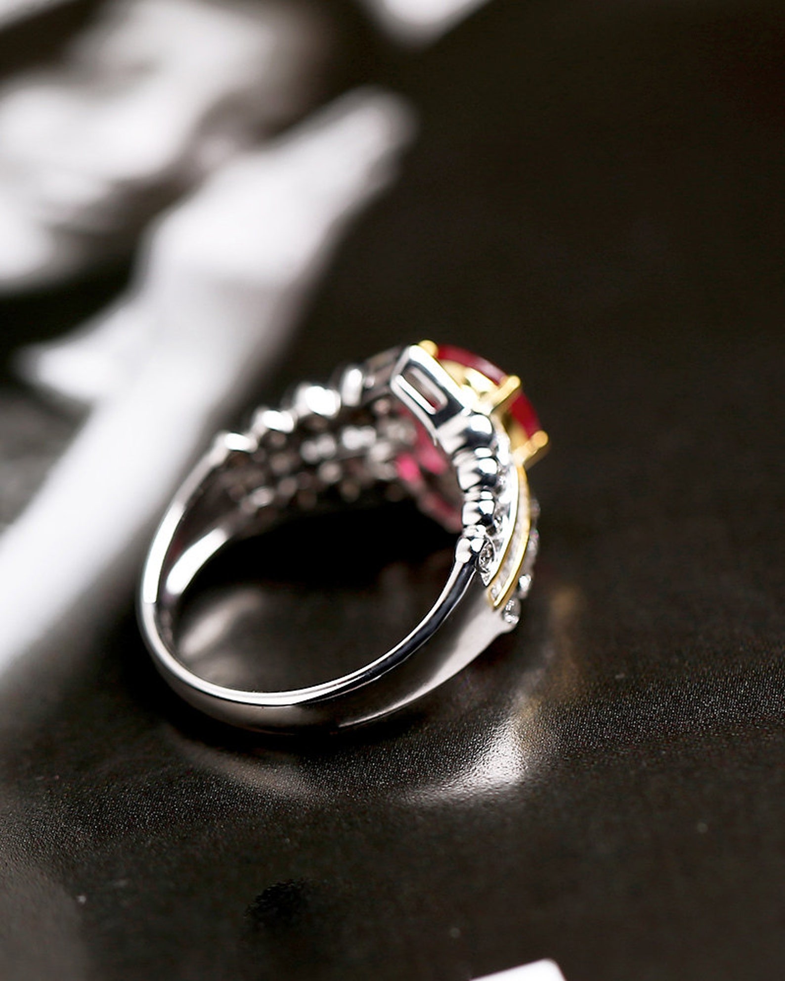 Natural Pigeon Blood Ruby Oval Cut 18K Solid White Gold - Etsy