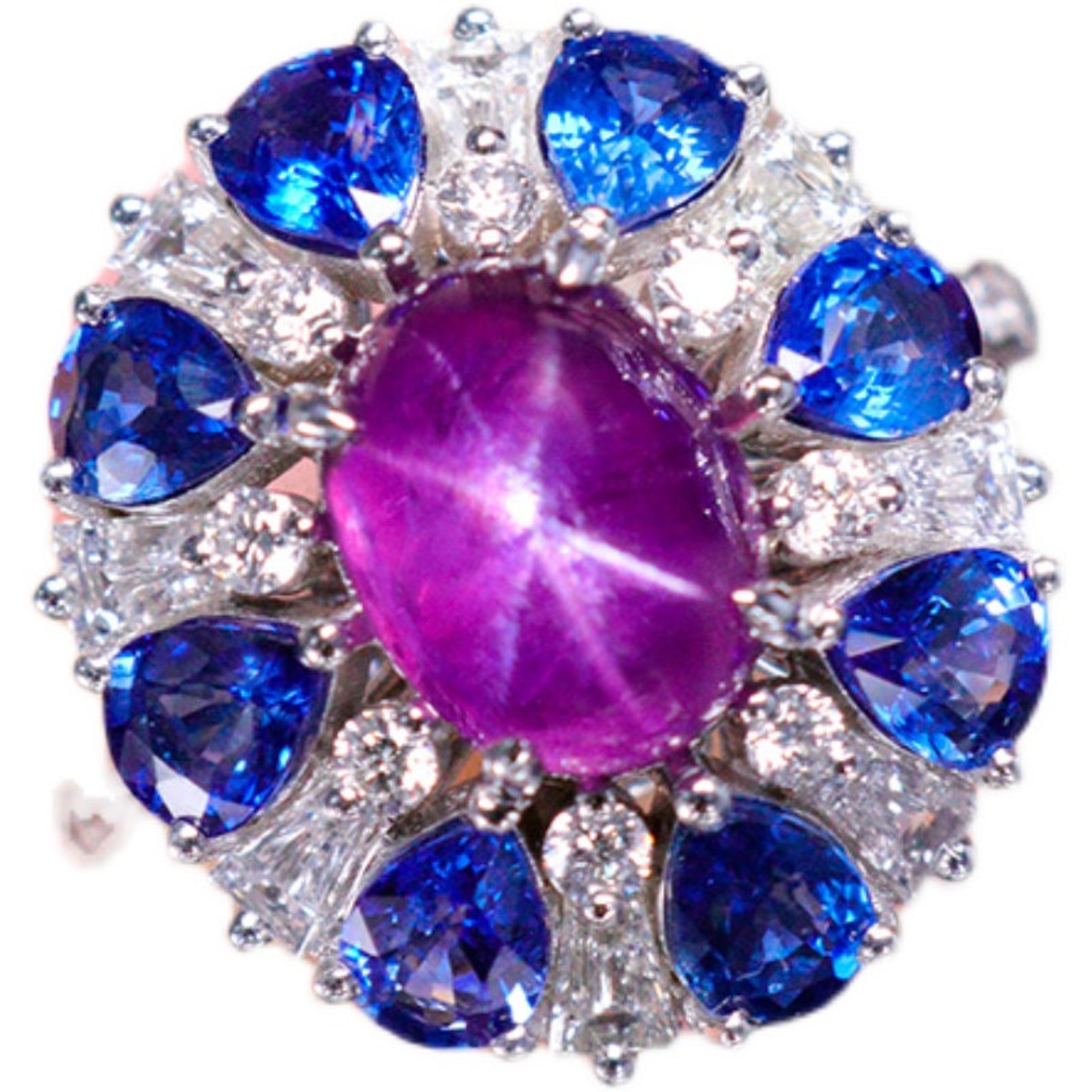 2.99ct Natural Purple Star Sapphire 18K Gold Ring 18K Solid - Etsy