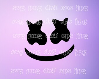 Dj marshmello face silhouette clipart vector. INSTANT | Etsy