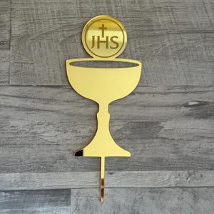 First Holy Communion Chalice Cake Topper - JHS Cake Decoration ...
