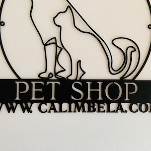 Personalized Pet Shop Sign Custom Logo Name Plaque Metal Wall Art Decor ...
