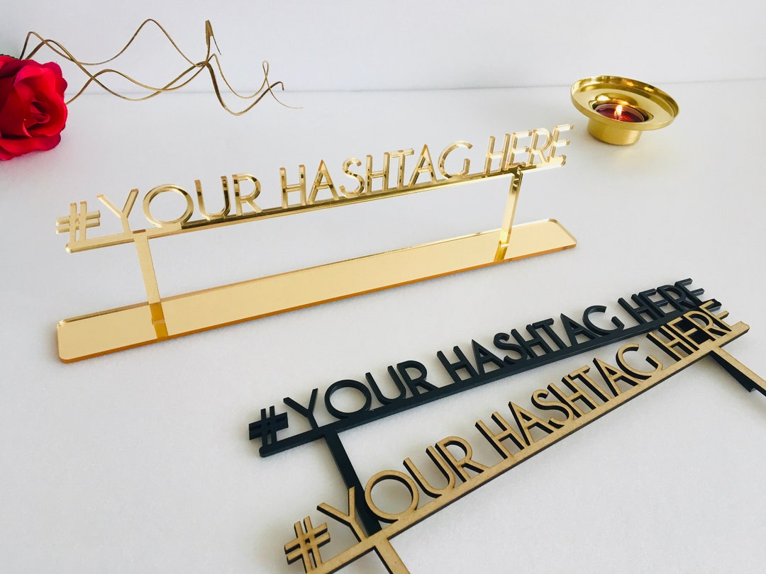 Custom Wedding Hashtag Sign Personalized Laser Cut Name Instagram Sign ...