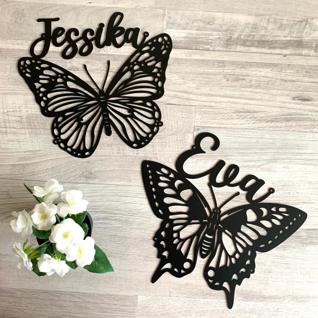 Personalized Butterfly Name Sign - Metal Wall Art Nursery Decor - Etsy