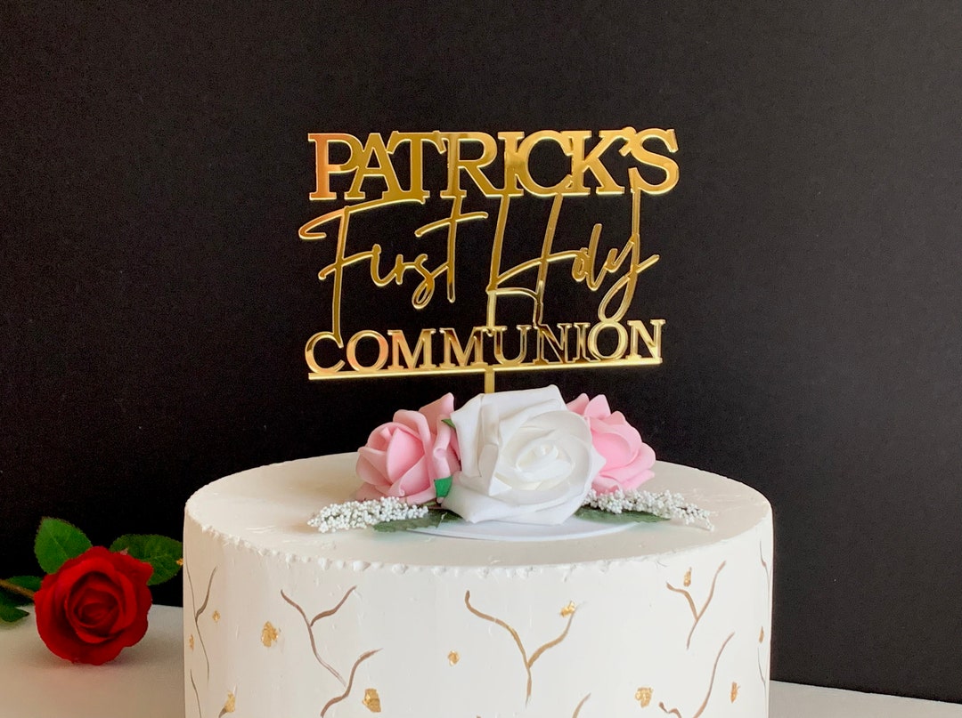 Personalized First Holy Communion Name Cake Topper Custom Cake Topper ...