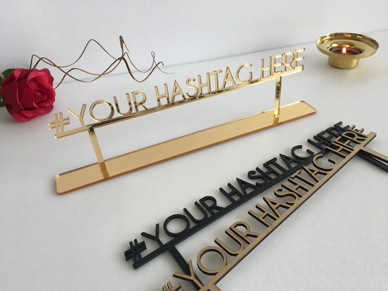 Custom Wedding Hashtag Sign Personalized Laser Cut Name | Etsy