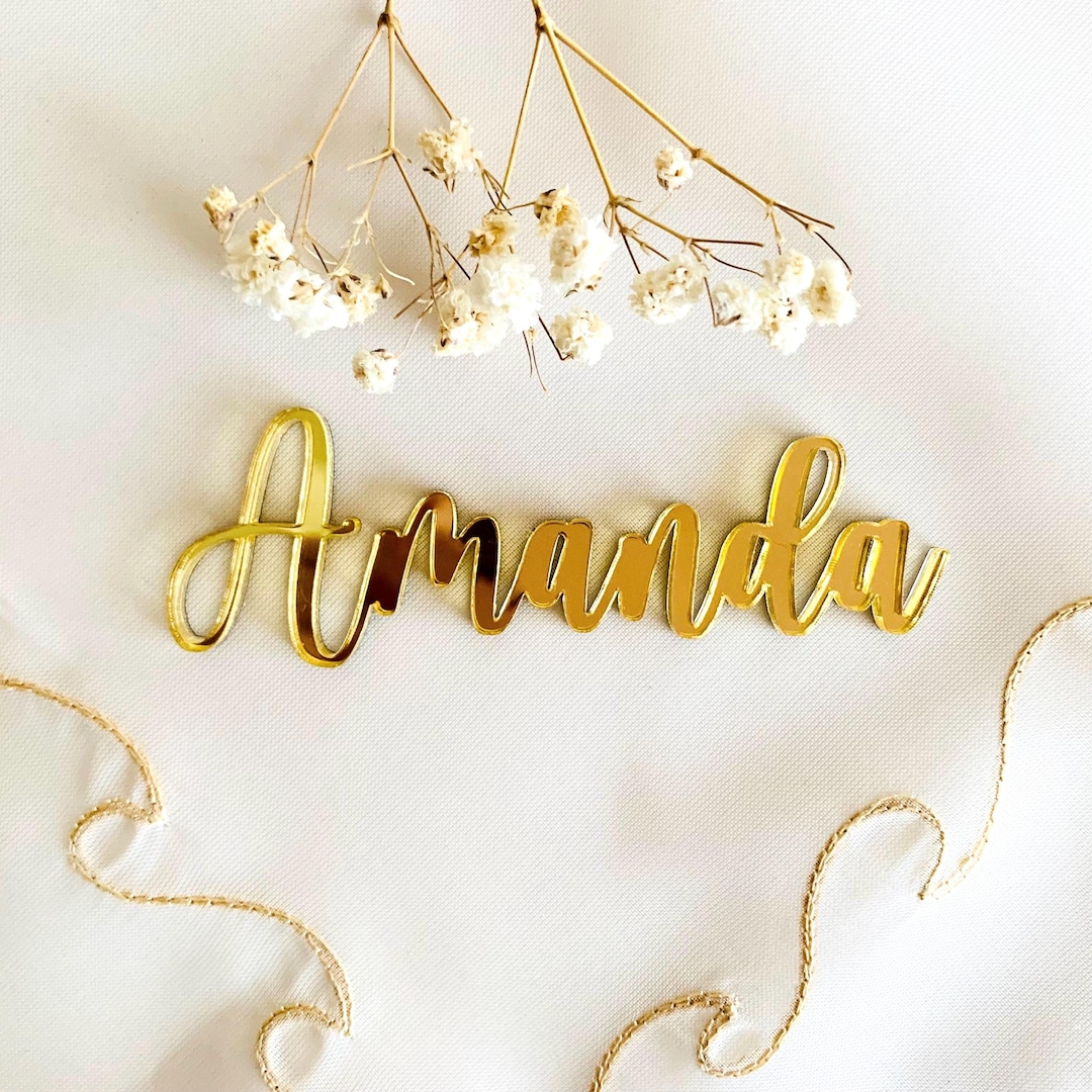 Laser Cut Name Place Cards, Custom Acrylic Name Tags, Personalized ...