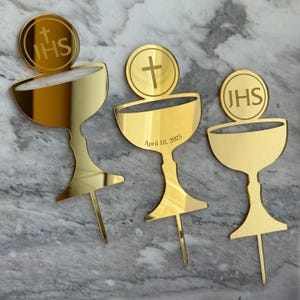 First Holy Communion Chalice Cake Topper - JHS Cake Decoration ...