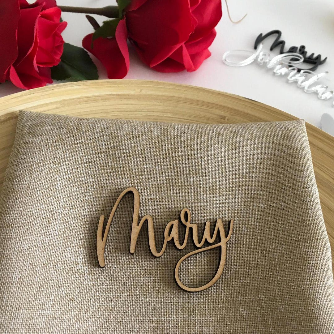 Custom Laser Cut Names - Personalized Wedding Place Cards - Name Place ...