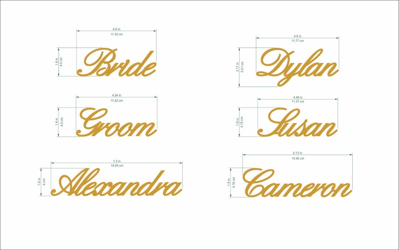 Custom Laser Cut Names Personalized Wedding Place Cards Guest - Etsy
