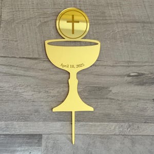First Holy Communion Chalice Cake Topper - JHS Cake Decoration ...
