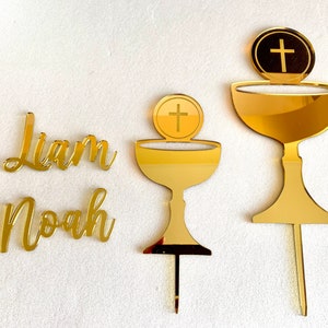Personalized Engraved Chalice Cake Topper - Custom Name Cake Plate ...