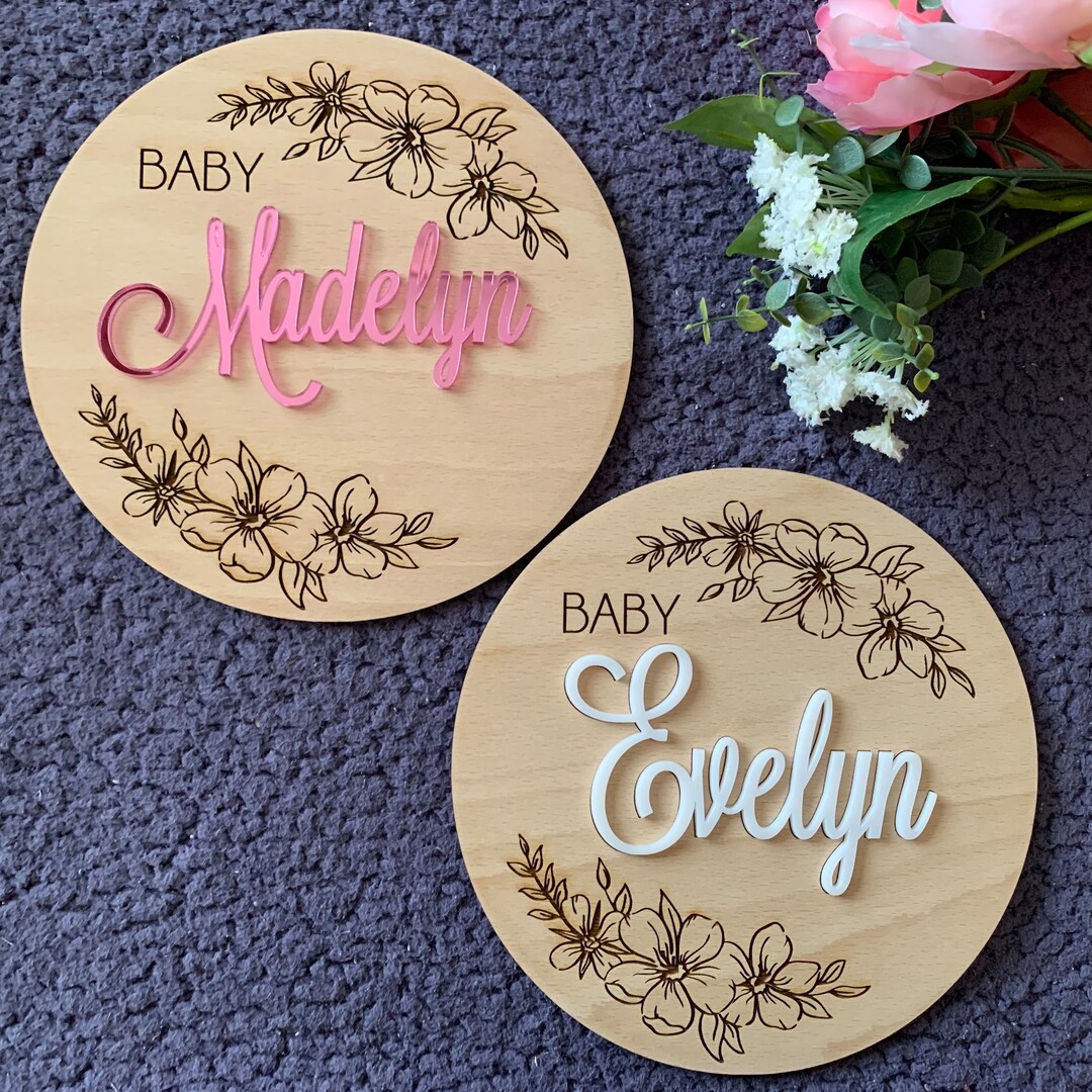 Birth Announcement Sign Custom Gift Personalized Baby Name Sign Sign ...