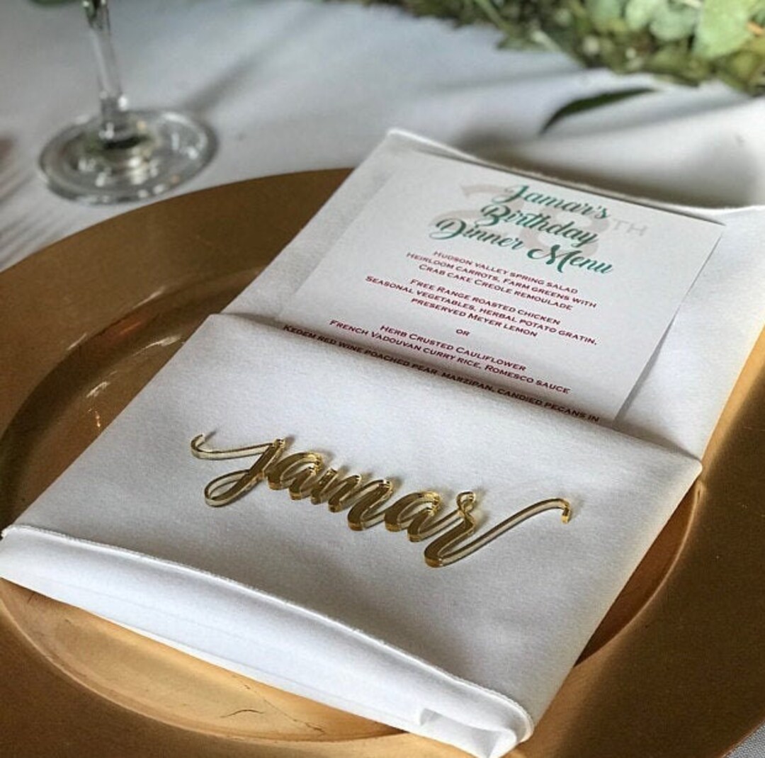 Personalized Wedding Acrylic Laser Cut Names Place Name - Etsy