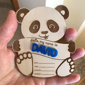 Teddy Bear Announcement Sign Baby Birth Stat Sign Personalized Custom ...